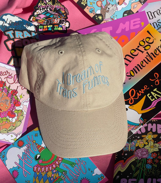 I Dream of Trans Futures Dad Hat DOLPHIN – Ash + Chess